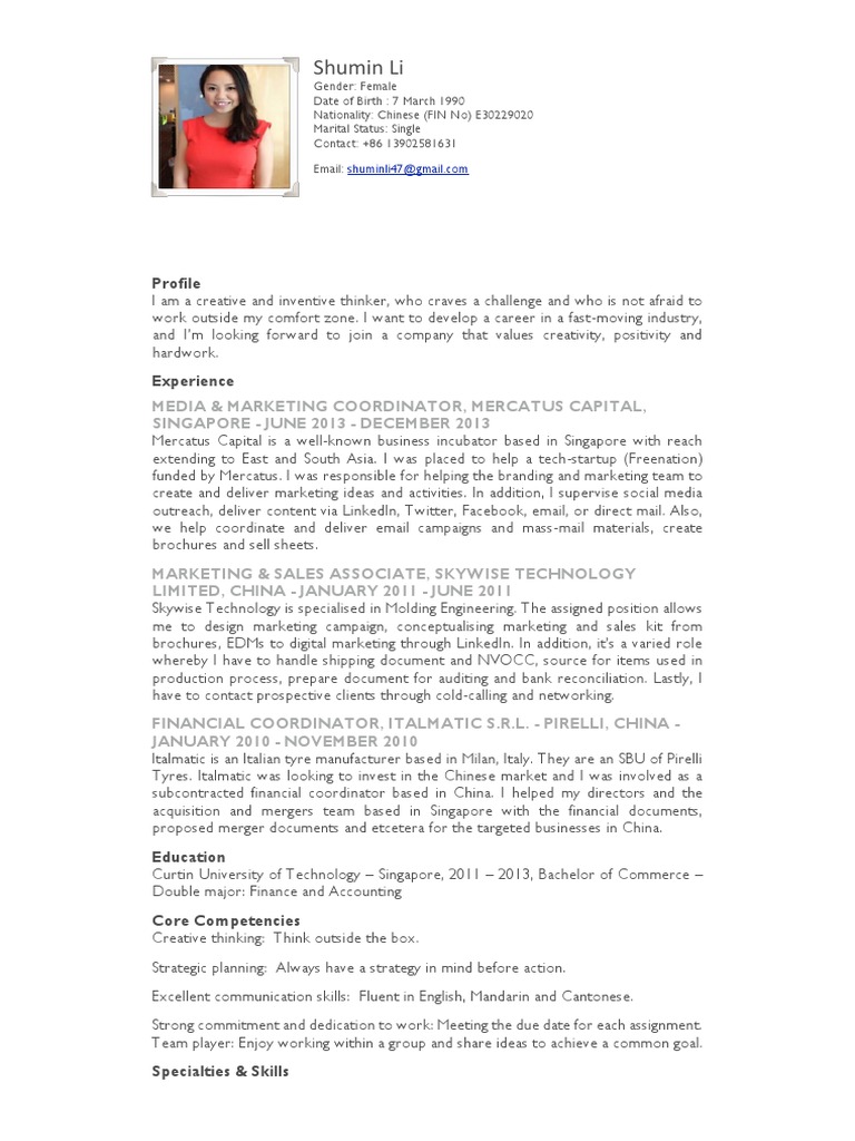 Shumin LI | PDF | Mergers And Acquisitions | Linked In