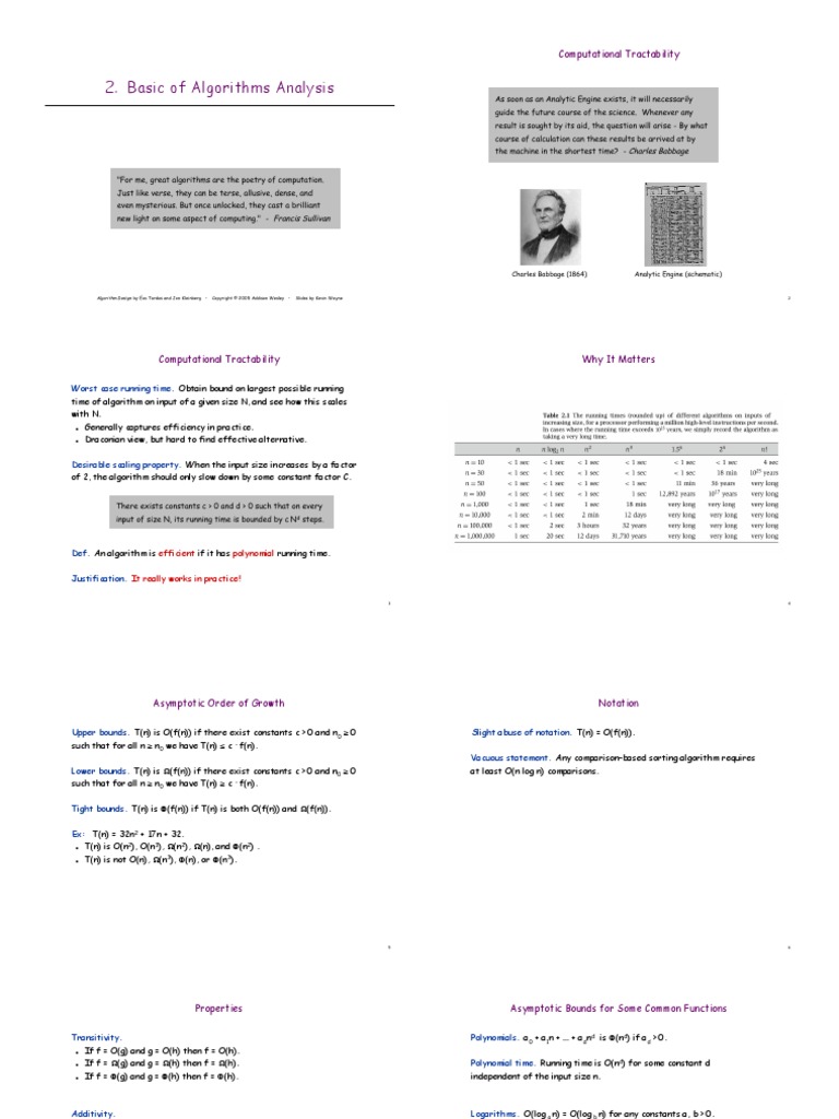 Basic of Algorithms Analysis: Computational Tractability | Download Free PDF | Time Complexity ...