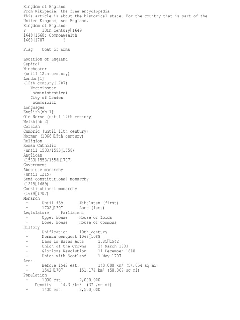 JFJFJFJFJ | PDF | Kingdom Of England | United Kingdom