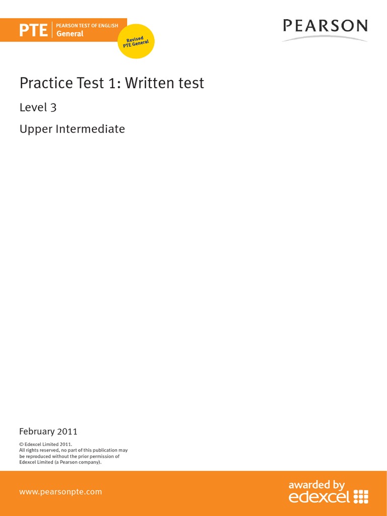 PTEG Written PracticeTest1 L3 9feb11 | PDF | Internet | Employment