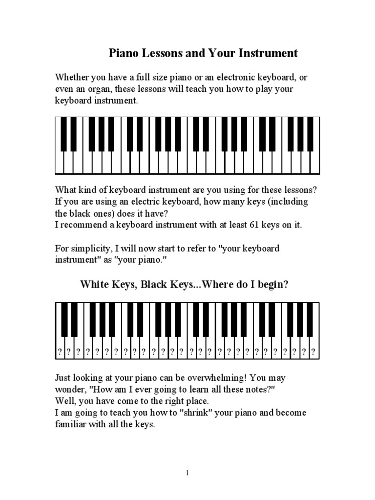 Piano Lessons | PDF | Piano | Finger