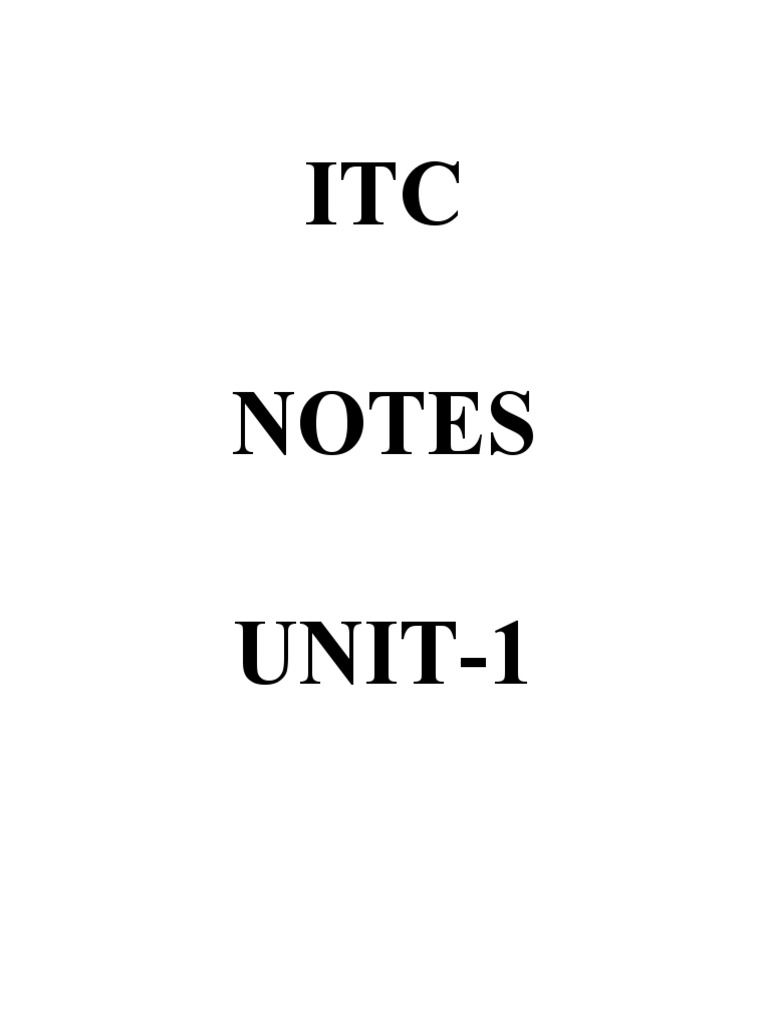 Itc Notes | PDF | Random Variable | Analysis