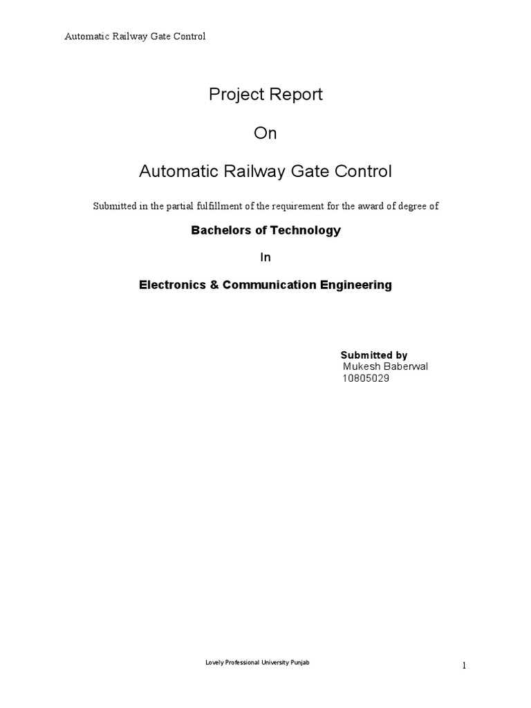 Automatic Railway Gate Control | PDF | Infrared | Rectifier
