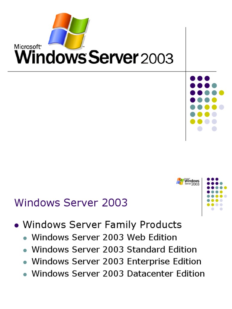 Intro To Windows 2003 Server | PDF | Windows Server 2003 | Microsoft ...