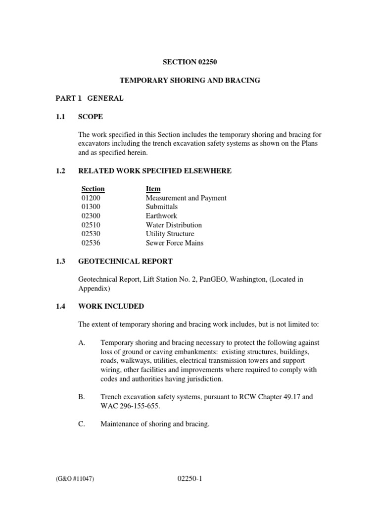 Temporary Shoring and Bracing | PDF | Geotechnical Engineering | General Contractor