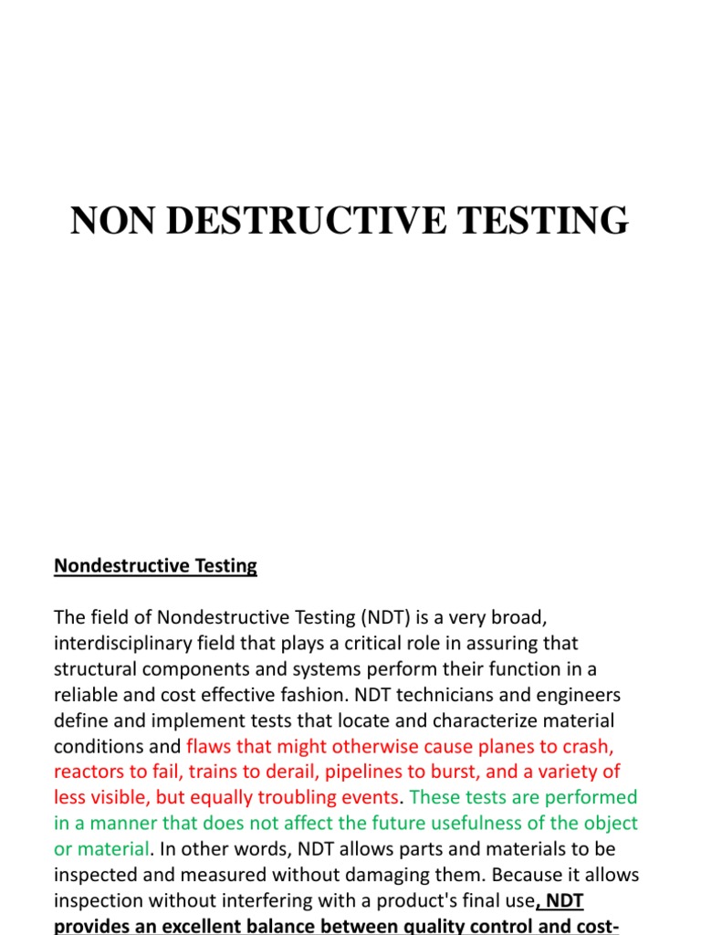 Non Destructive Testing | PDF | Nondestructive Testing | Optics