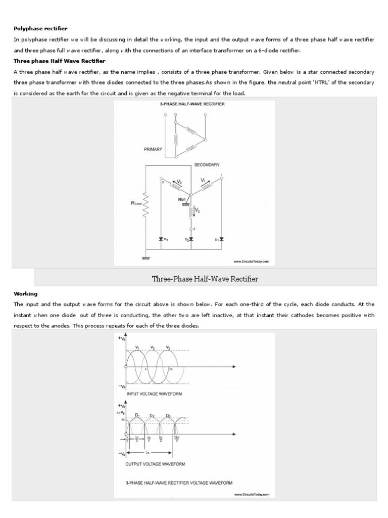 Polyphase Rectifier | PDF | Rectifier | Transformer