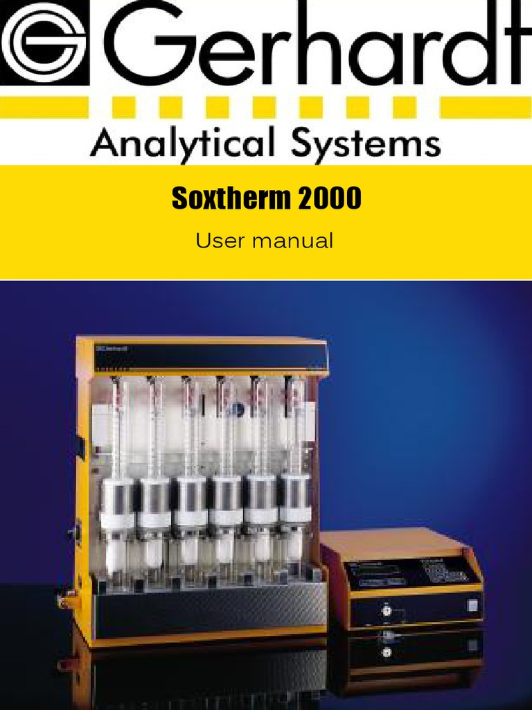 Soxtherm 2000 Manual | PDF | Solvent | Phase (Matter)