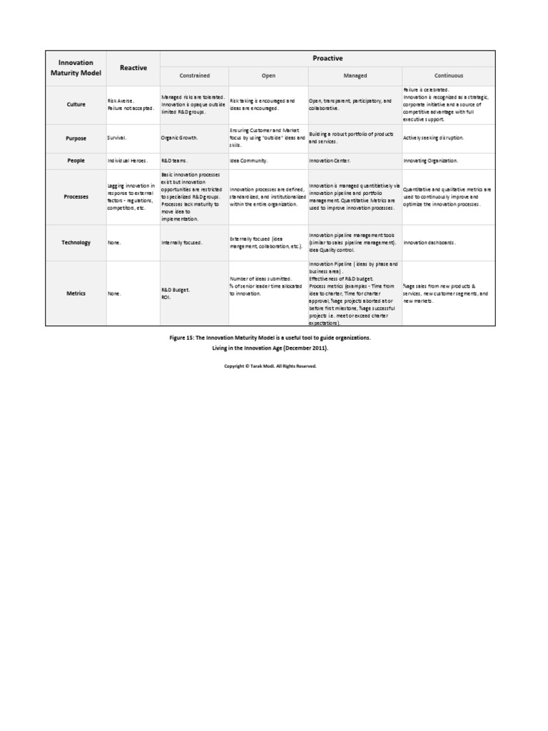 Innovation Maturity Model | PDF