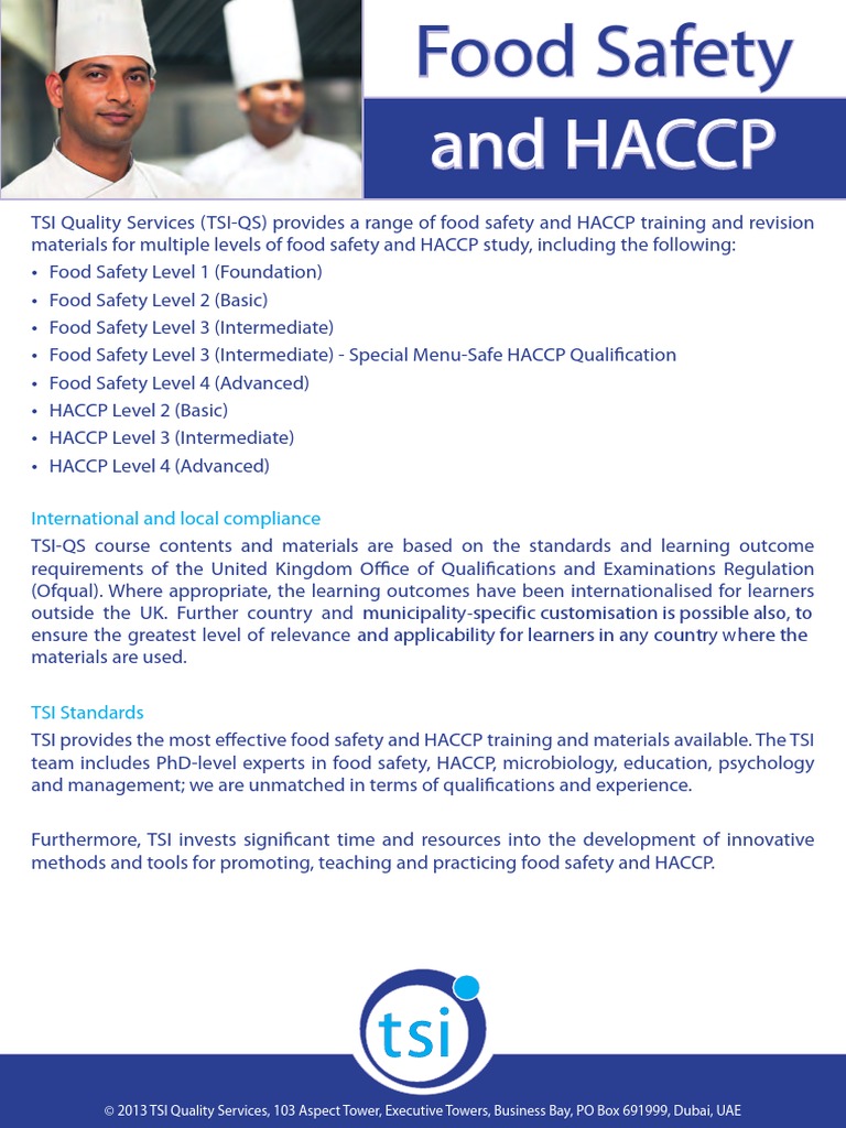 TSI Food Safety and HACCP Overview | PDF | Hazard Analysis And Critical ...