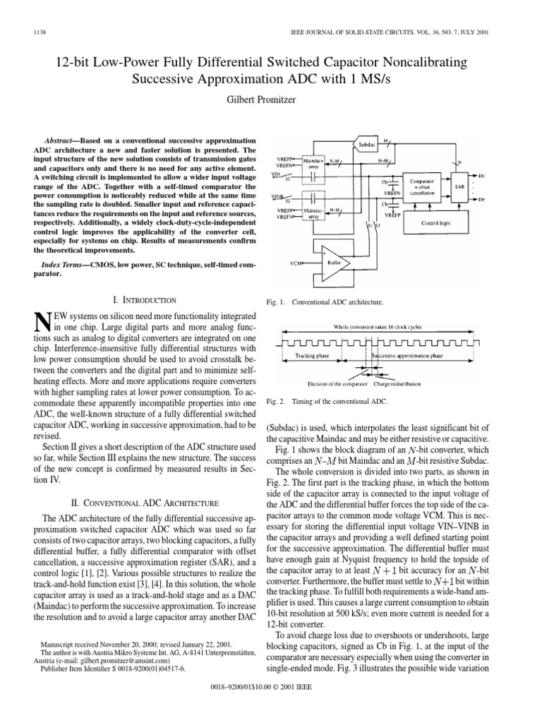 12-Bit Low-Power Fully Differential Switched Capacitor Noncalibrating ...