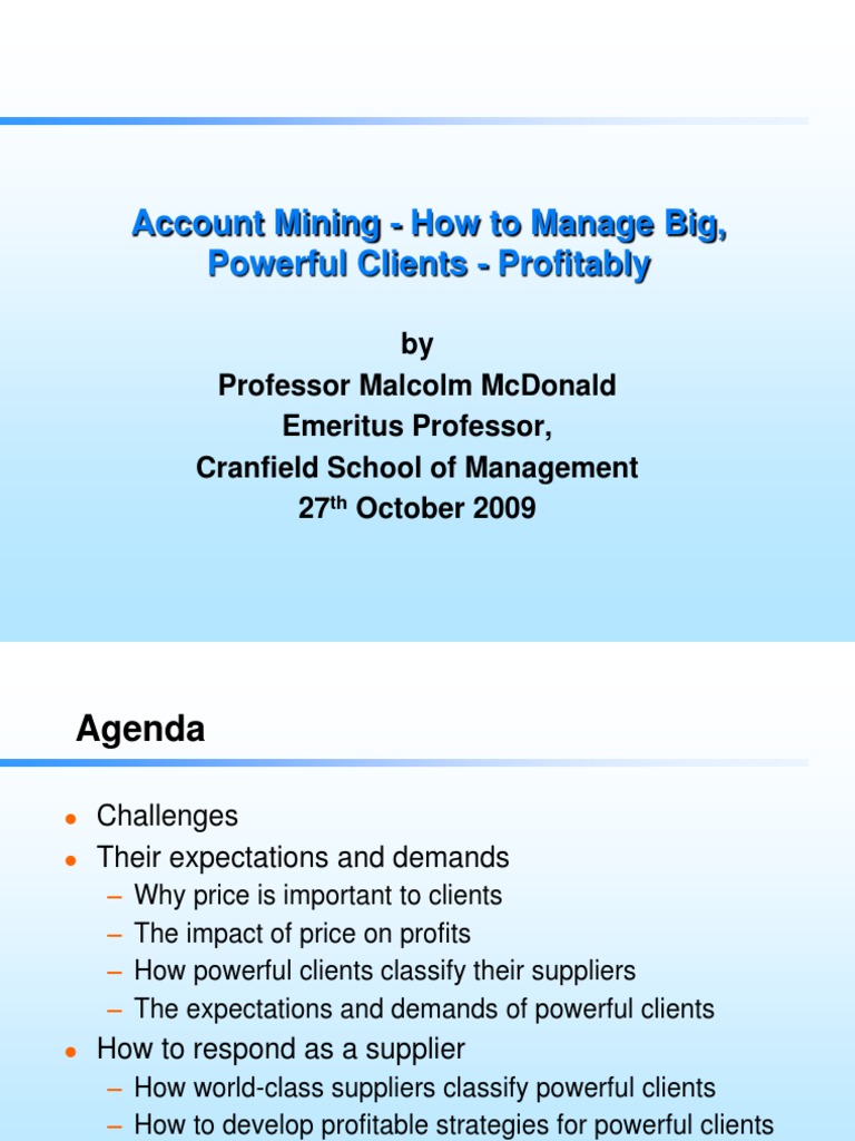 Account Mining - Key Account Management | PDF | Strategic Management ...