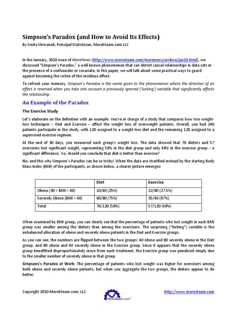 Simpsons Paradox | PDF | Obesity | Body Mass Index