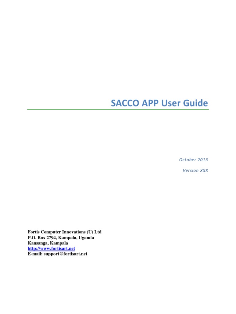 SACCO User Guide | PDF | Login | User (Computing)