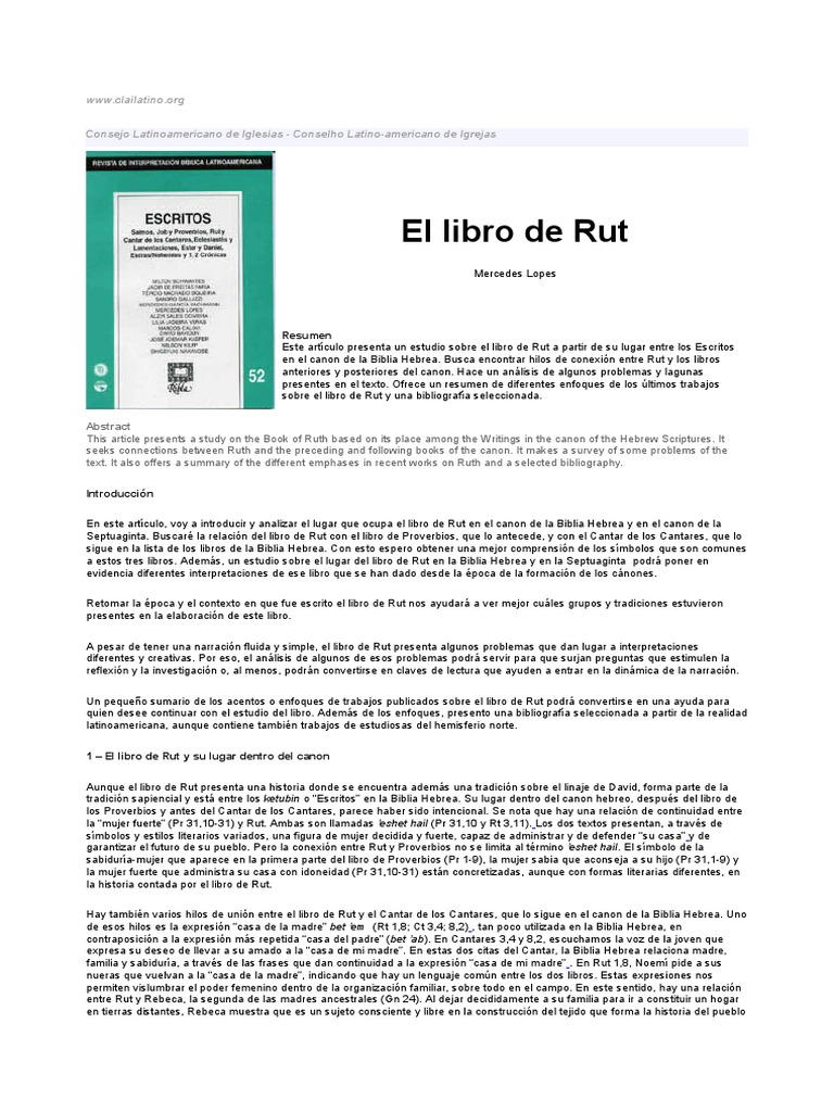 Estudio del Libro de Rut en la Biblia | PDF | Libro de rut | Biblia