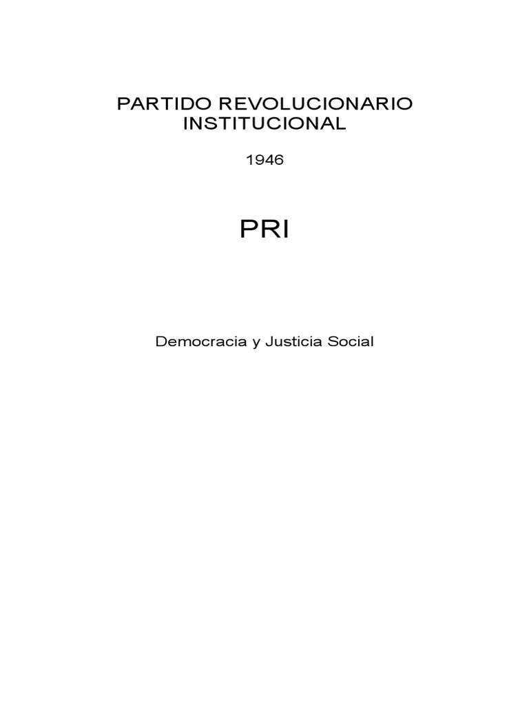 Documentos Básicos PRI, 18 de Enero de 1946. | PDF | Elecciones | Democracia
