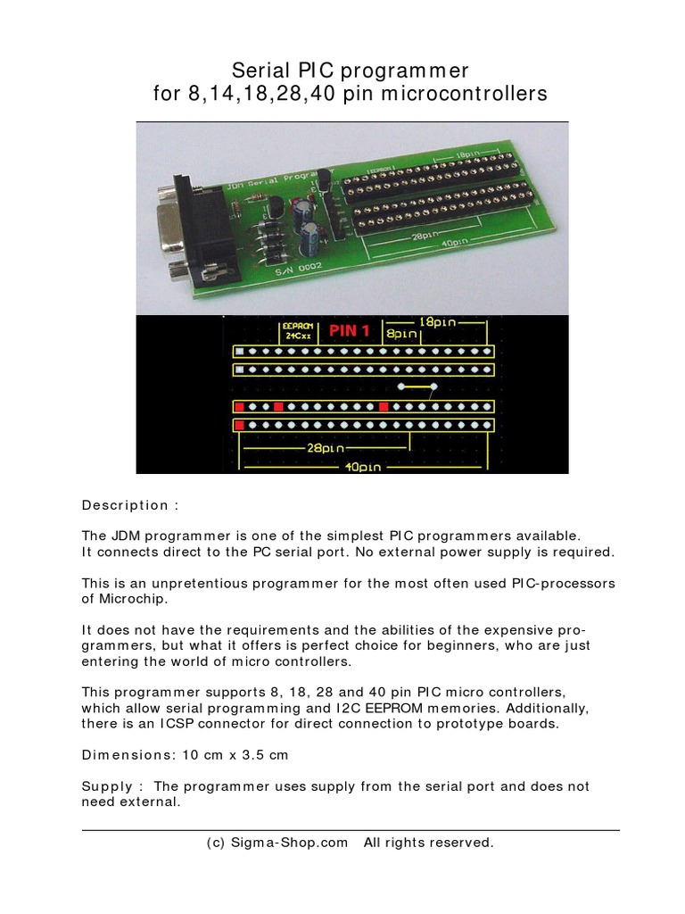 JDM Manual PDF | Download Free PDF | Pic Microcontroller | Microcontroller