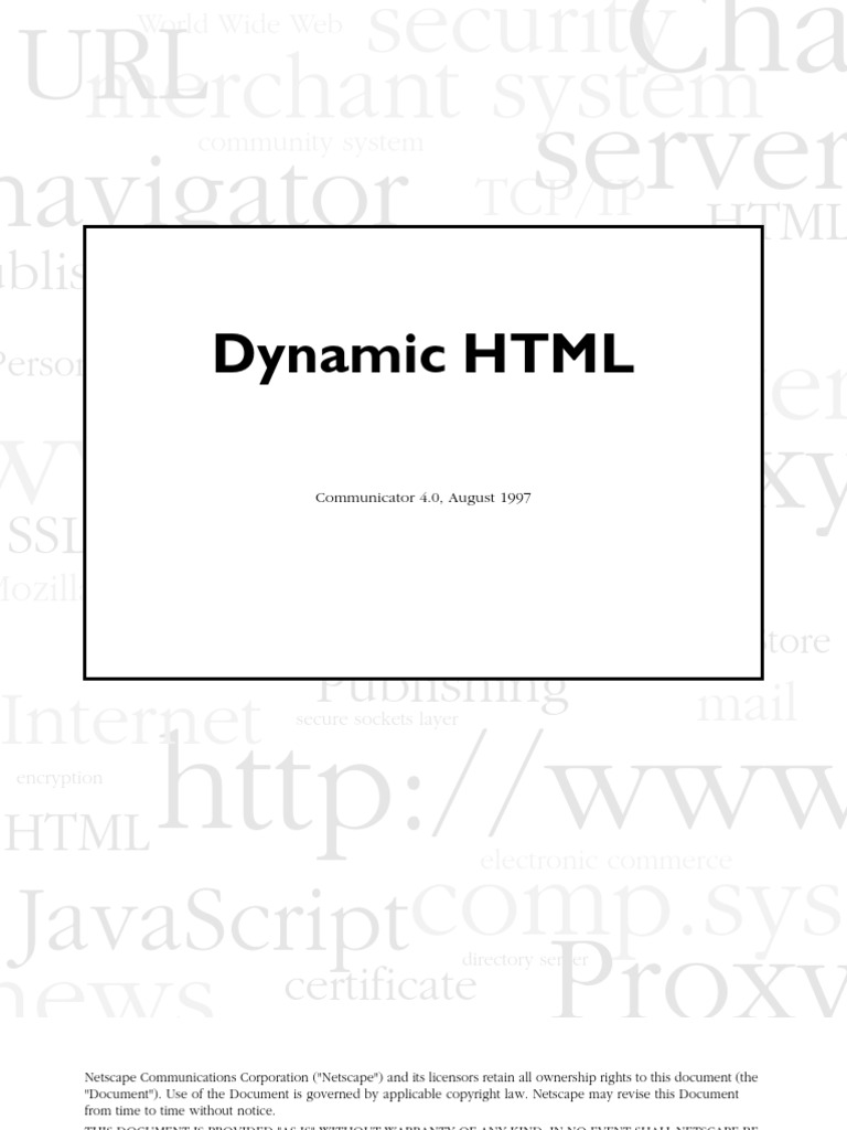 Dynamic HTML | PDF | Cascading Style Sheets | Html Element