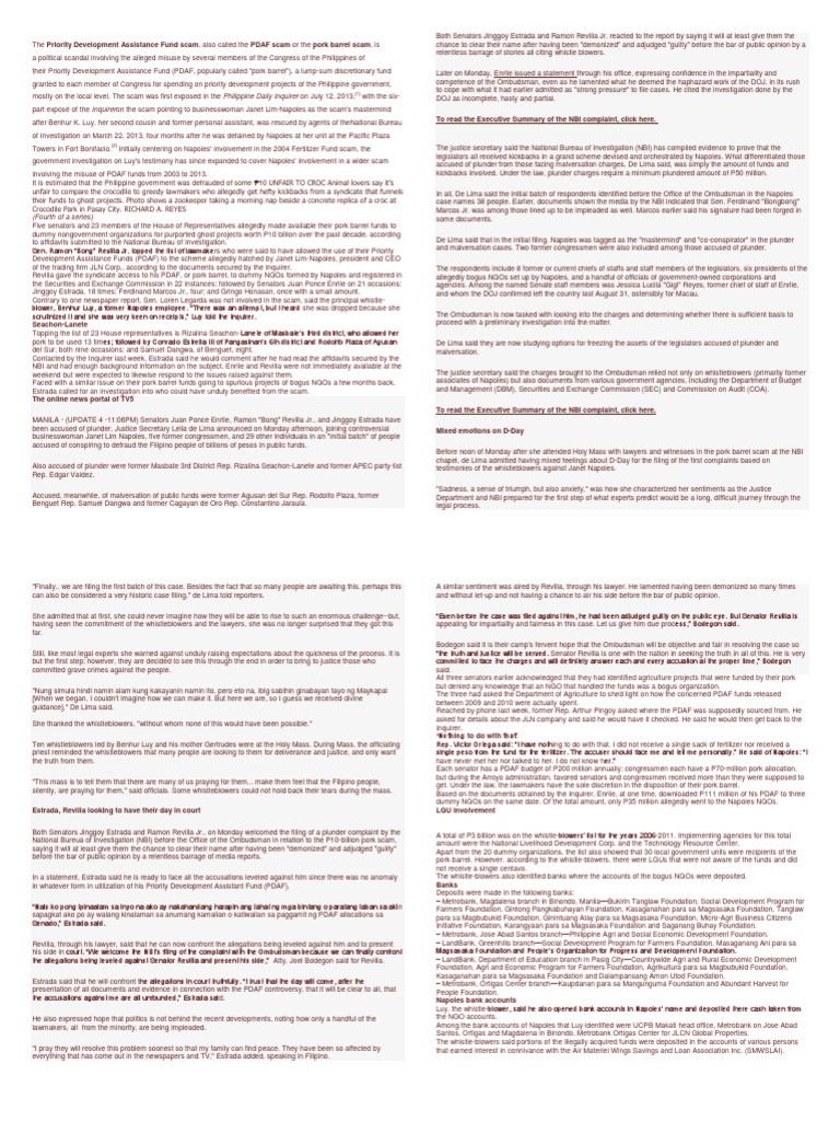 Pork Barrel Scam | PDF | Philippines | Government