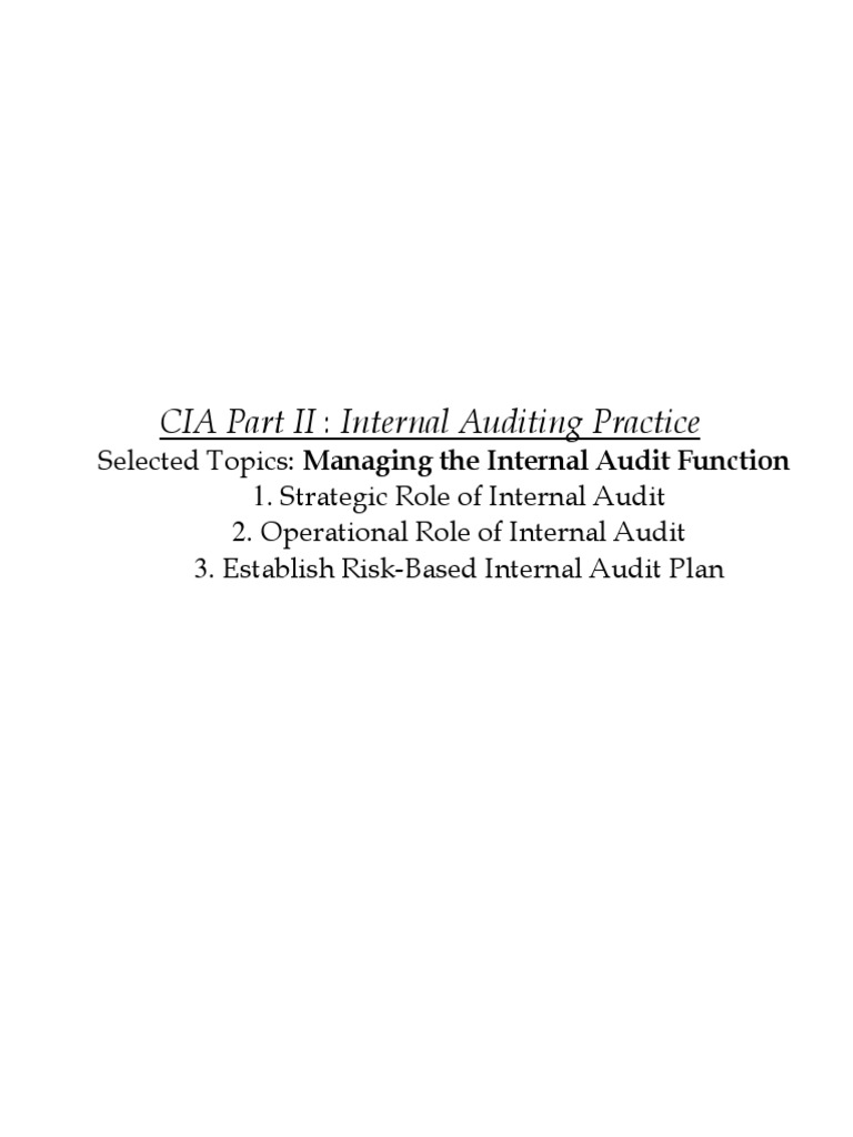 CIA Part II | PDF | Internal Audit | Financial Audit