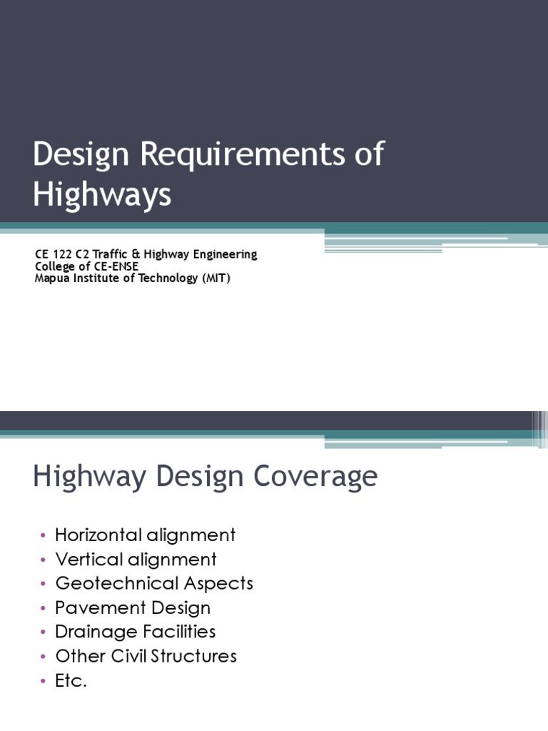05 CE 122 Design Requirements of Highways | PDF | Road Transport ...