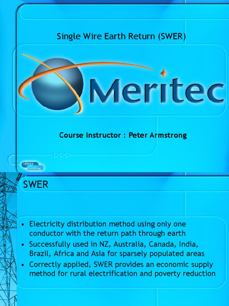 Single Earth Wire Return System PowerPoint | PDF | Electrical Equipment ...