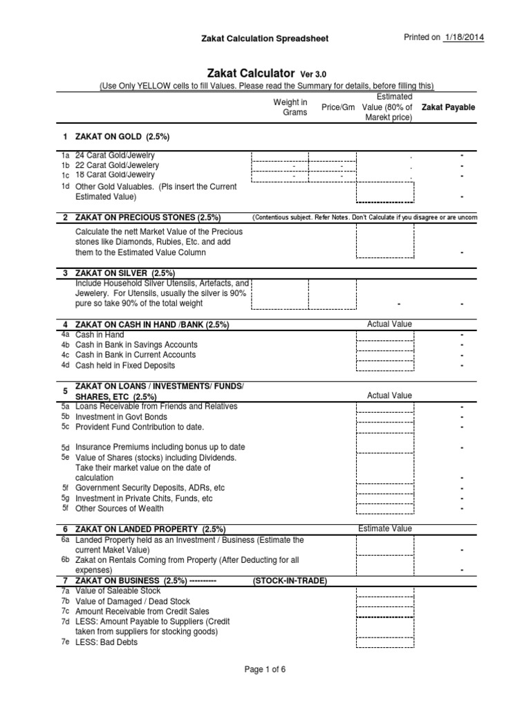 Zakat Calculator For All | PDF | Balance Sheet | Partnership