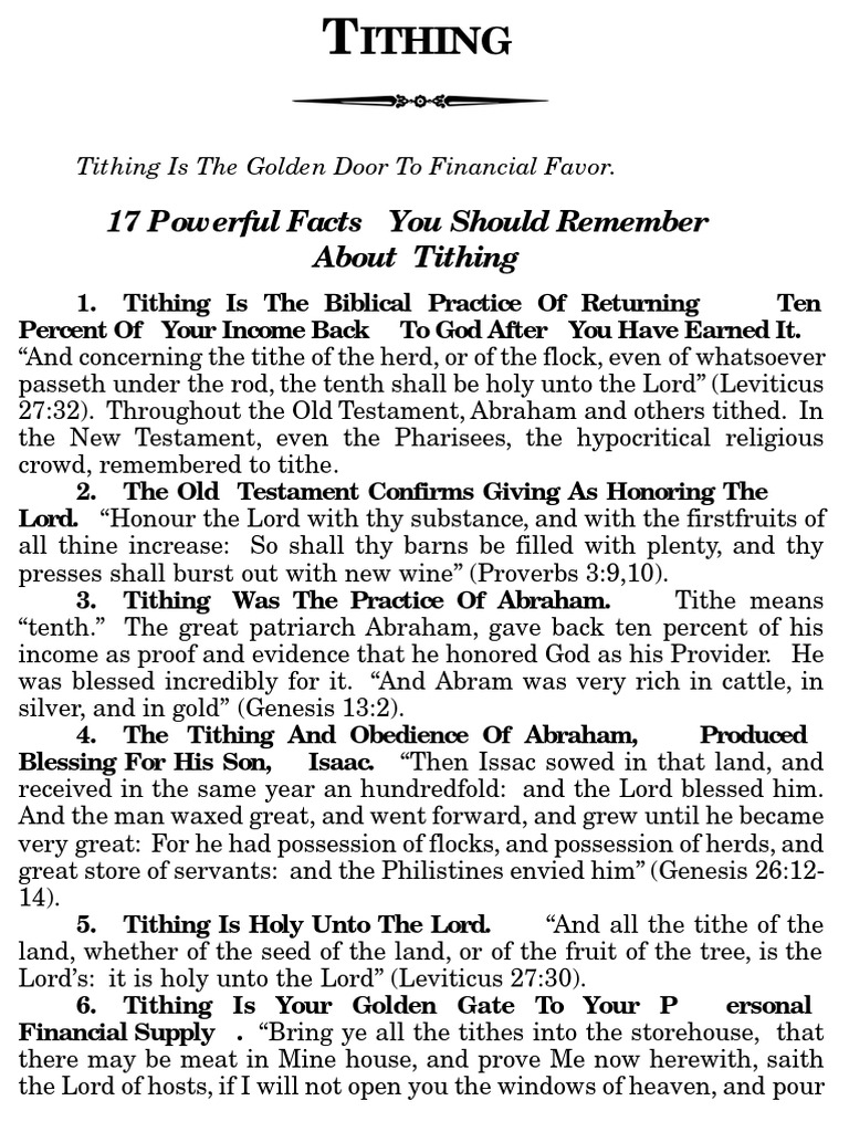 Tithing | PDF | Tithe | Abraham