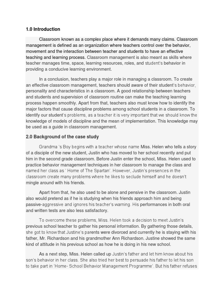 Edu Case Study | PDF | Classroom Management | Reinforcement