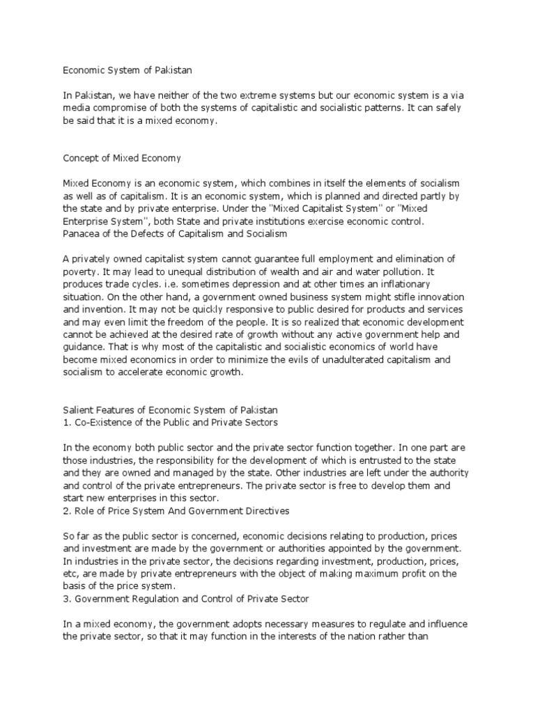 Economic System of Pakistan | PDF | Economic Inequality ...