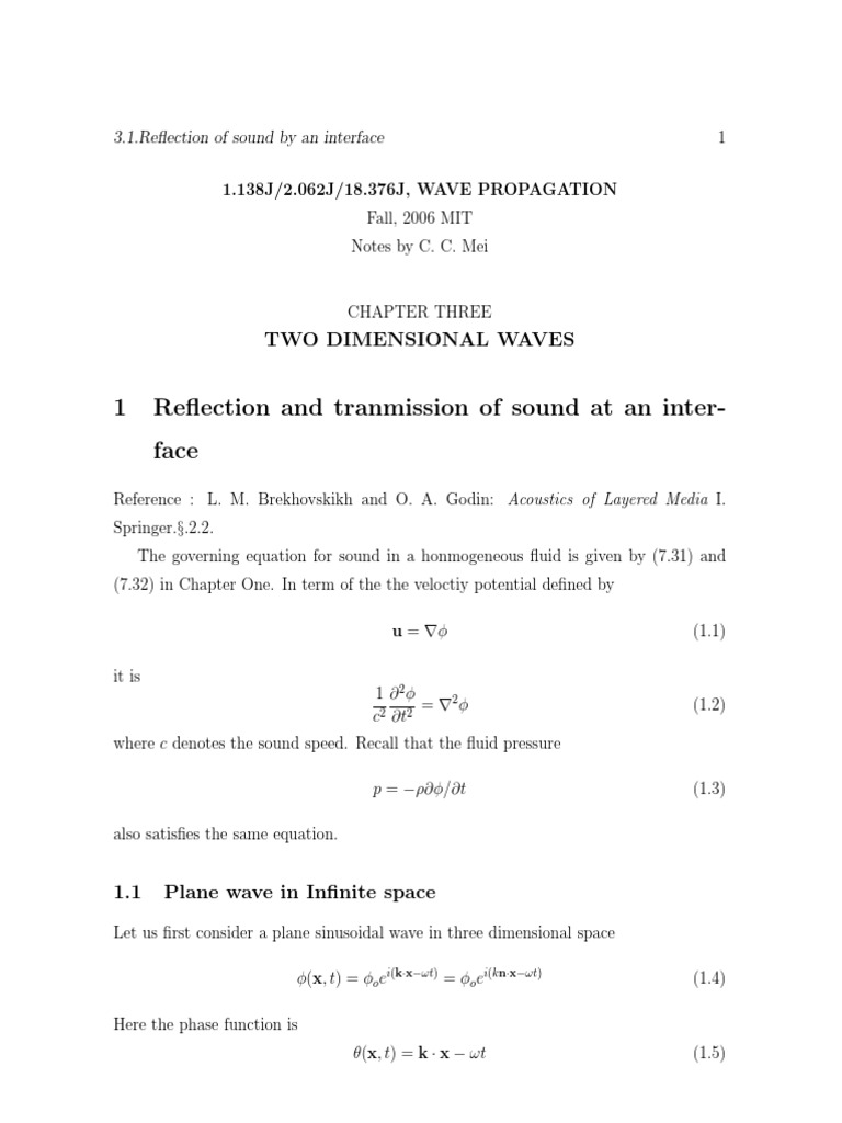 MIT OCW Wave Propagation Lecture Part 3 | PDF | Waves | Trigonometric ...