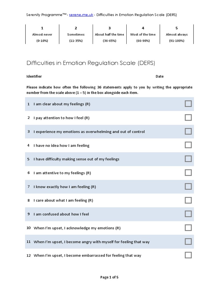 Ders | PDF | Feeling | Emotional Self Regulation