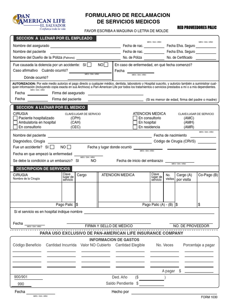 Formulario Reclamos Medicos PALIC | PDF | Derecho | Ciencia y matemáticas