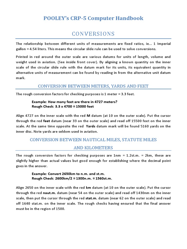 Pooleys CRP5 | PDF | Airspeed | Aviation