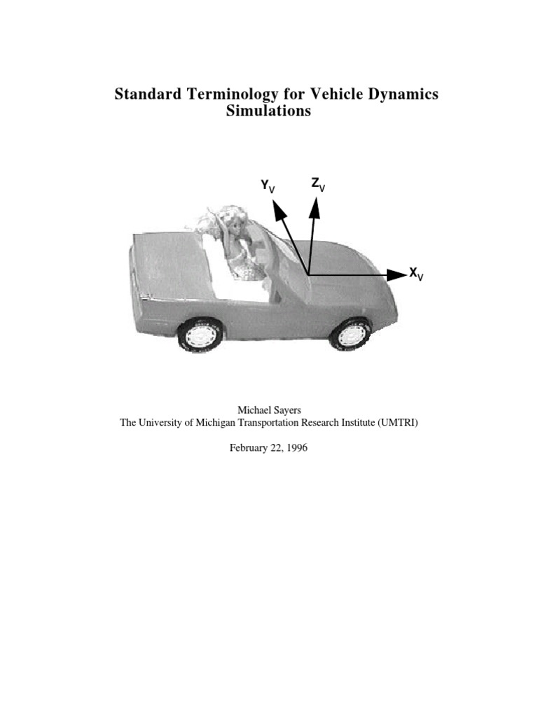 Standard Terminology For Vehicle Dynamics Simulation | PDF | Rotation ...