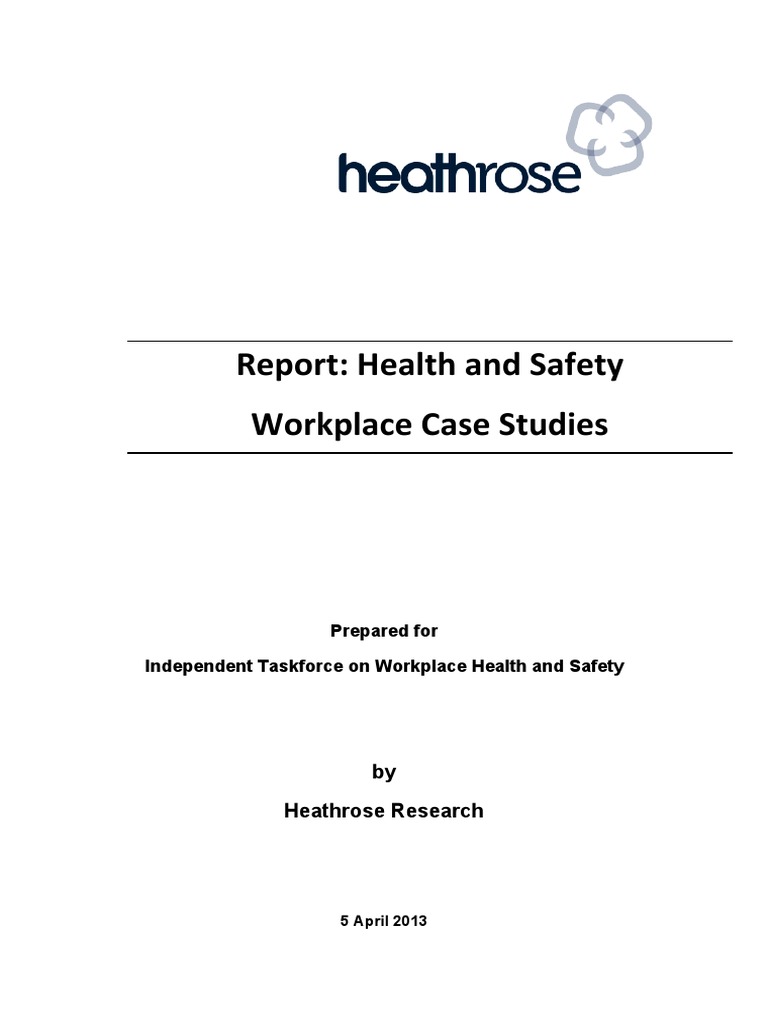 Health and Safety Workplace Case Studies | PDF
