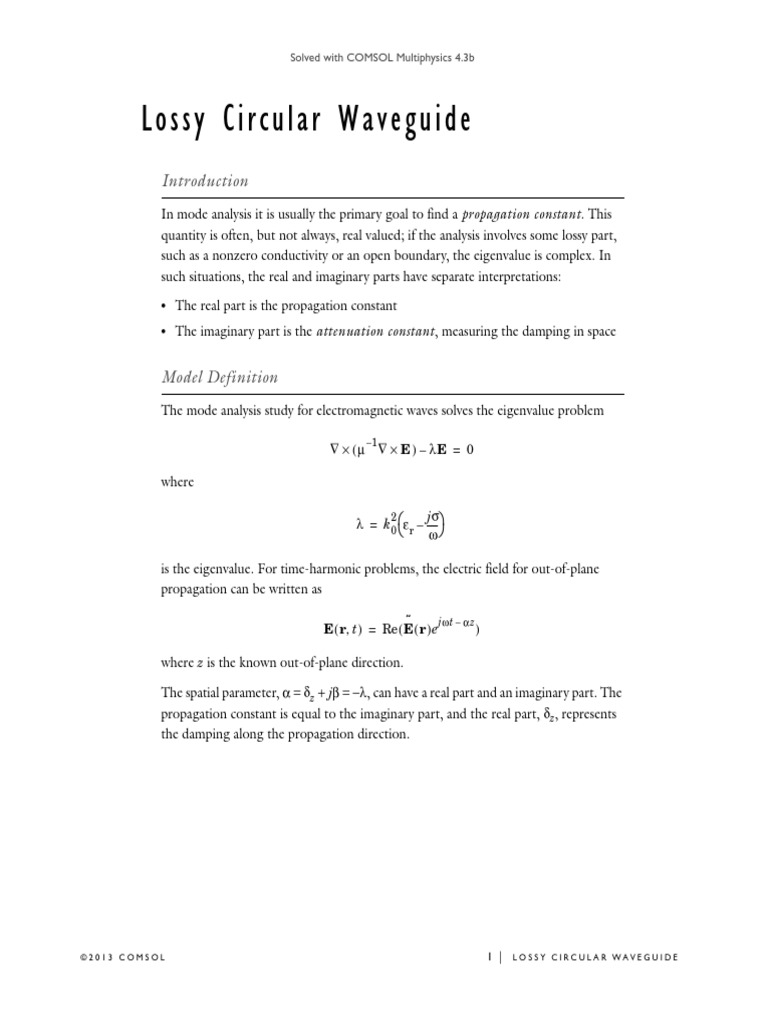 Models - Rf.lossy Circular Waveguide | PDF | Waveguide | Complex Number