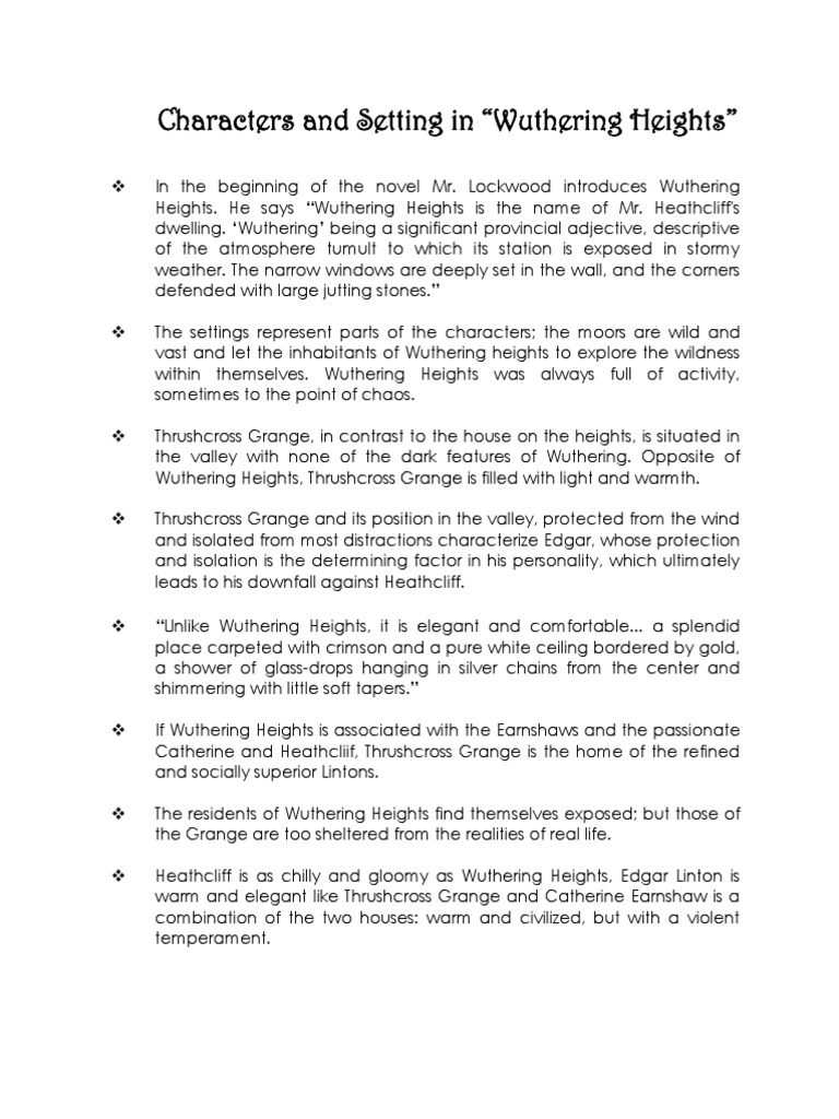 Wuthering Heights Thrushcross Grange