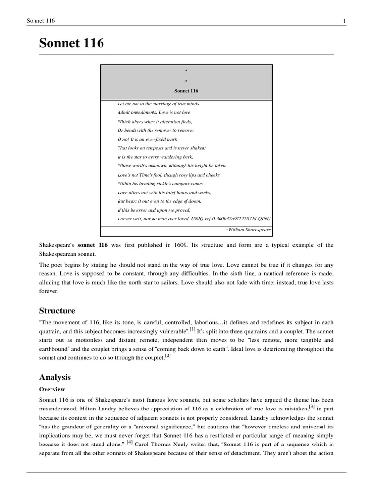 Sonnet 116 | Sonnets | British Poetry