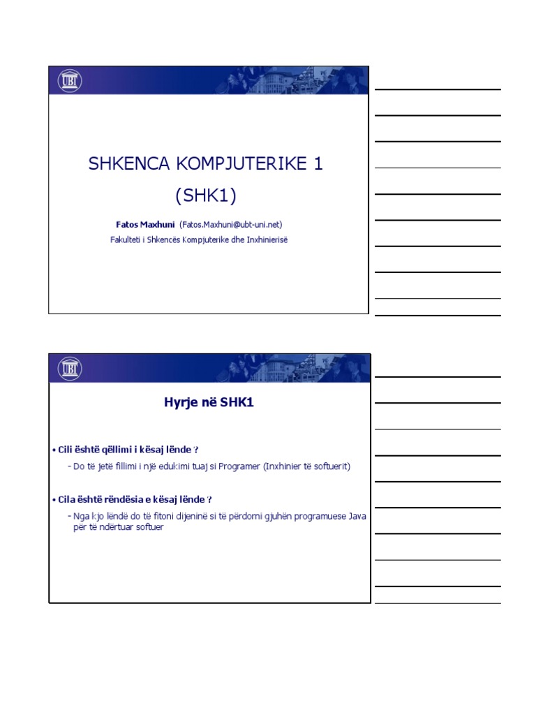 Shkenca Kompjuterike I - Ligjerata 1 | PDF