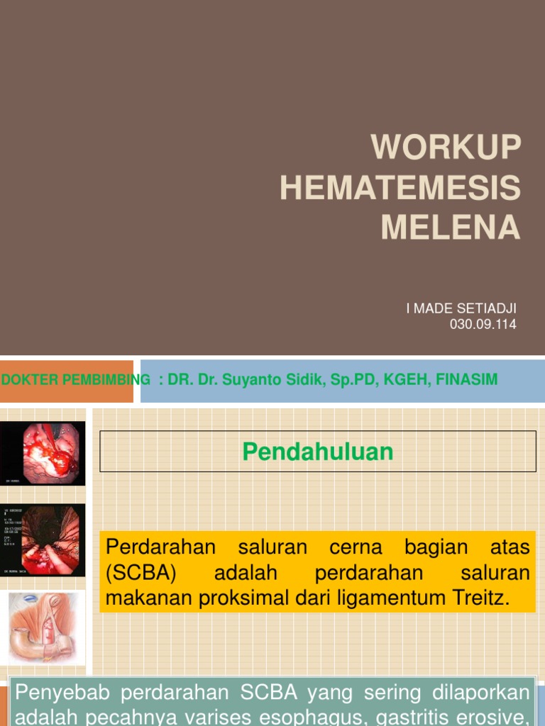 Workup Hematemesis Melena | PDF