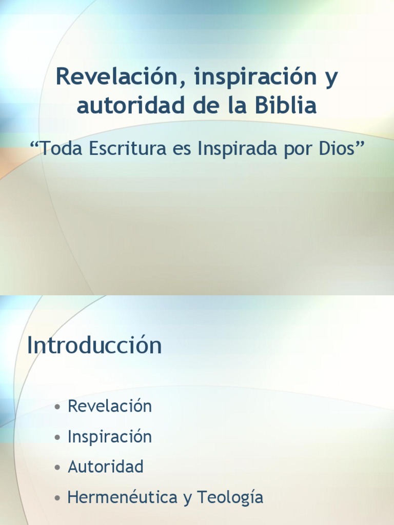Autoridad y Revelación en la Biblia | PDF | Revelación | Biblia