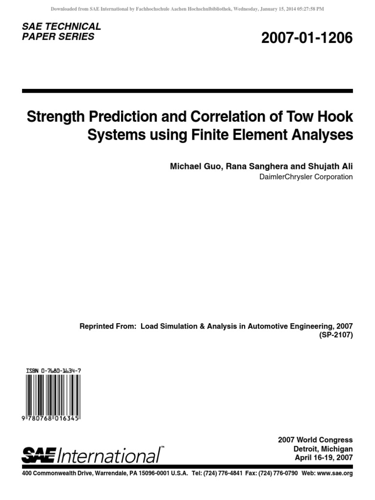 Tow Hook | PDF | Stress (Mechanics) | Screw