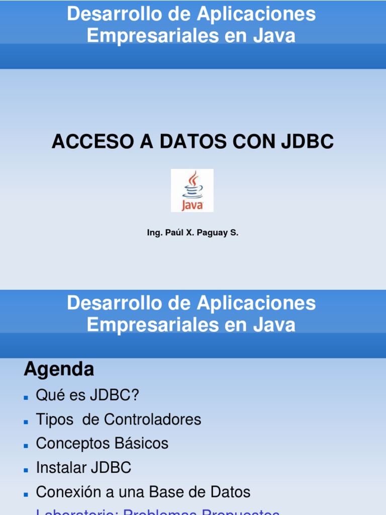JDBC | PDF | Java (lenguaje de programación) | SQL