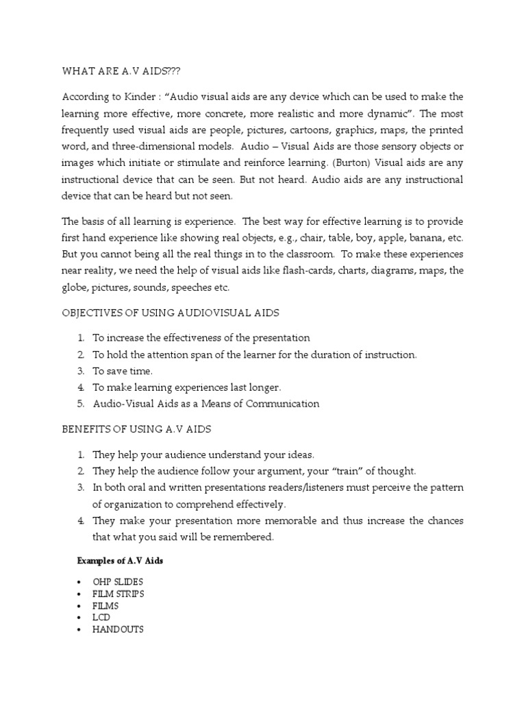 Use of AV Aids in Presentation | PDF | Cognitive Science