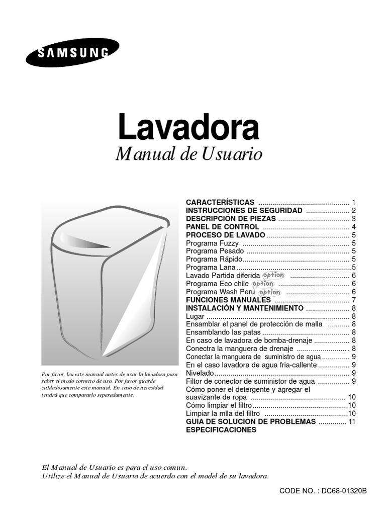 Manual Lavadora Samsung | PDF