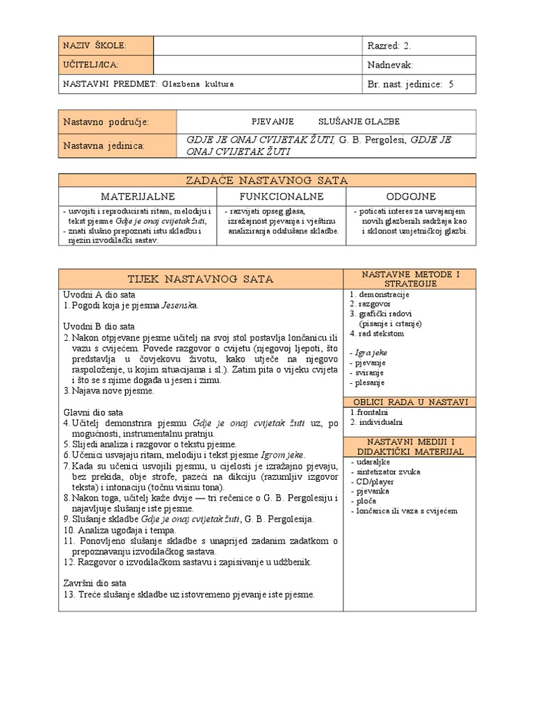 05 - Gdje Je Onaj Cvjetak Zuti | PDF