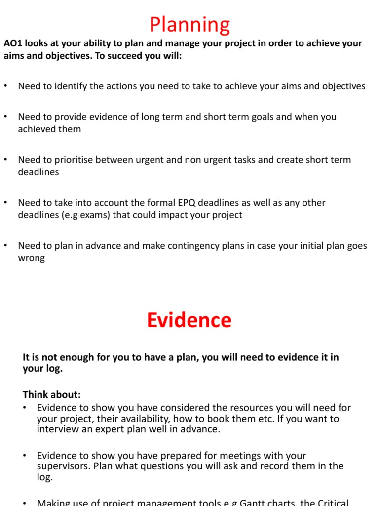 EPQ Planning and Time Management Guide | PDF | Time Management ...