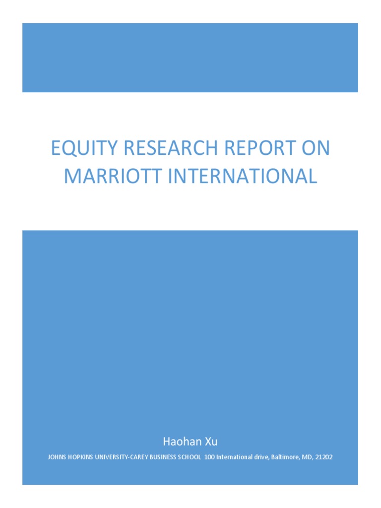 Marriott International Equity Research Report | PDF | Hotel | Marriott ...