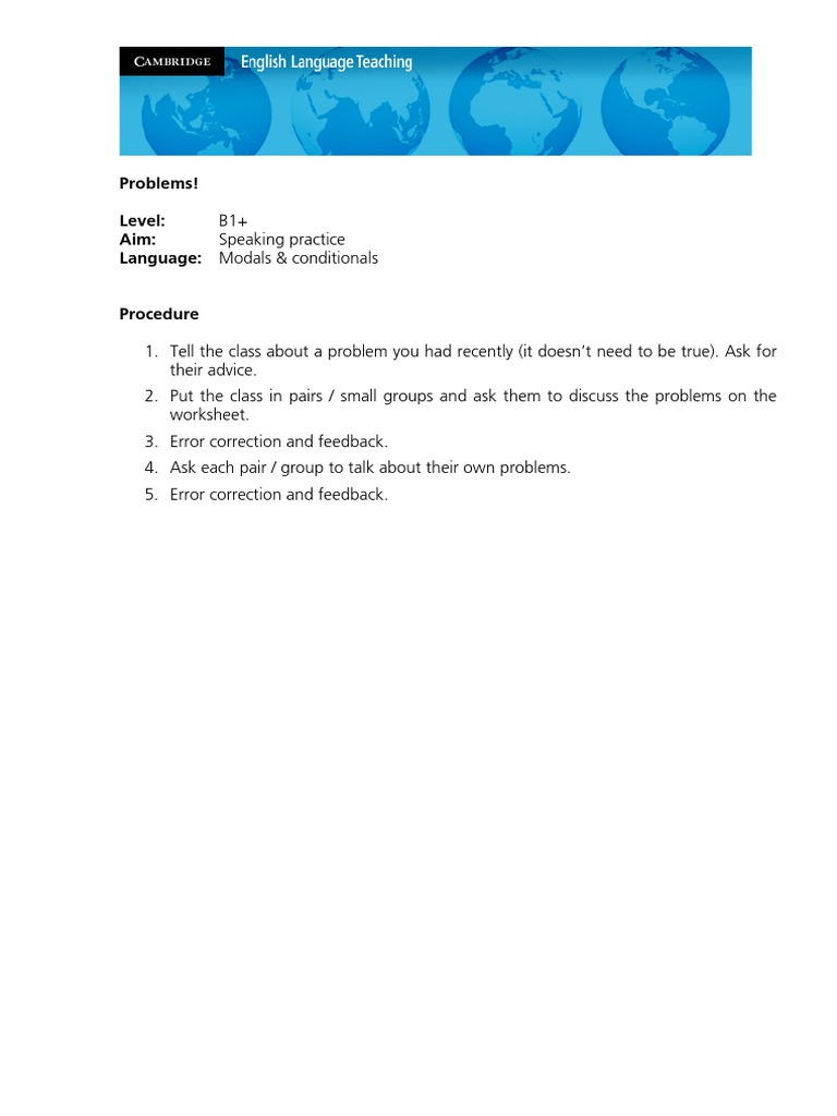 Topics For Speaking B1 | PDF